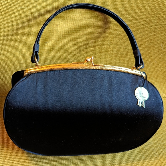 Vintage | Bags | Midcentury Dorian Handbag Black Satin | Poshmark